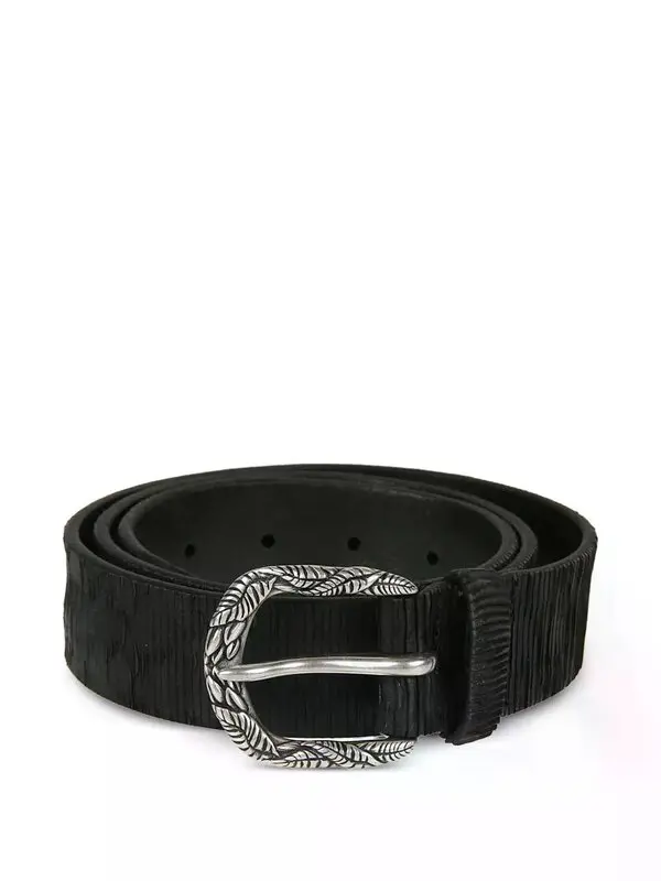 ORTIGNI Textured Belt With Buckle - Black