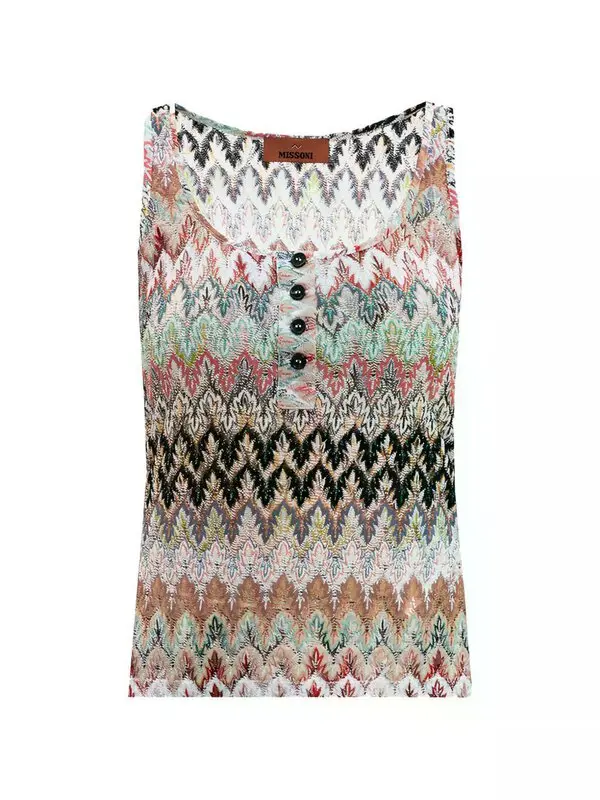 Missoni Patterned Button Top