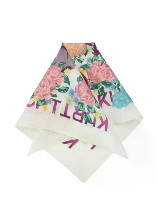 Kurt Geiger Floral-patterned Bandana Scarf - Neutrals