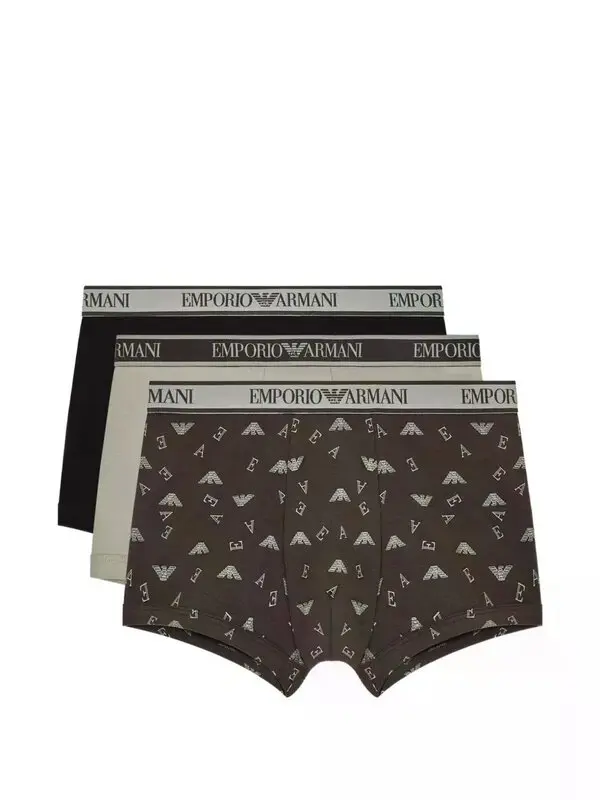 Emporio Armani Logo-waistband Boxers - Brown