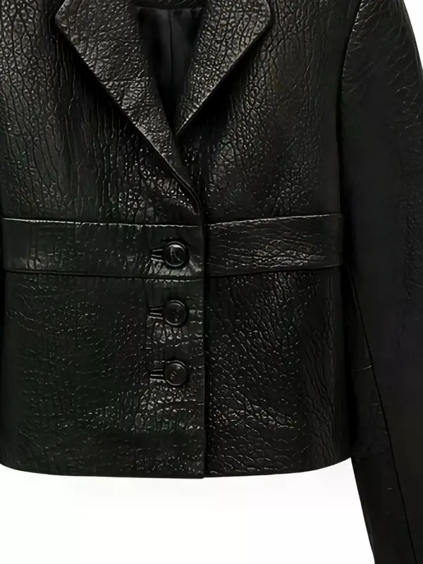 Ba&sh Leather Cropped Jacket