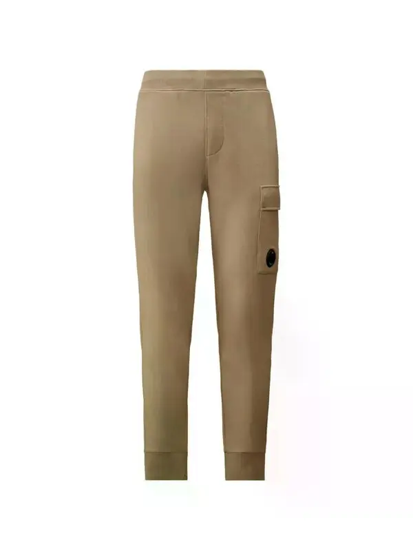 C.P. COMPANY Diagonal Raised Fleece Cargo Lens Track Pants - Neutrals