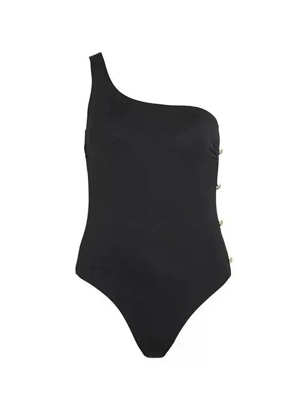 Karl Lagerfeld One-shoulder Swimsuit - Black