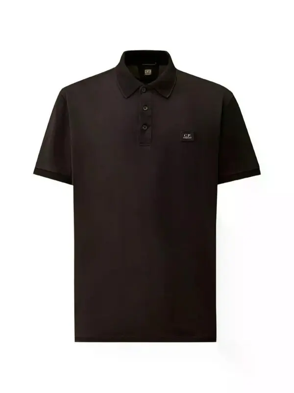 C.P. COMPANY 70/2 Mercerized Jersey Gasato Short Sleeve Polo - Black