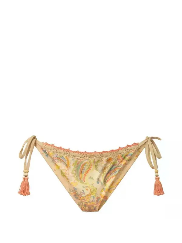 DEL MAAR Paisley Print Bikini Bottom - Neutrals