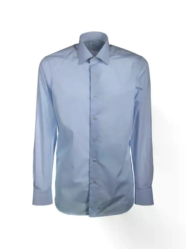 FRAY Italian Collar Cotton Shirt - Blue