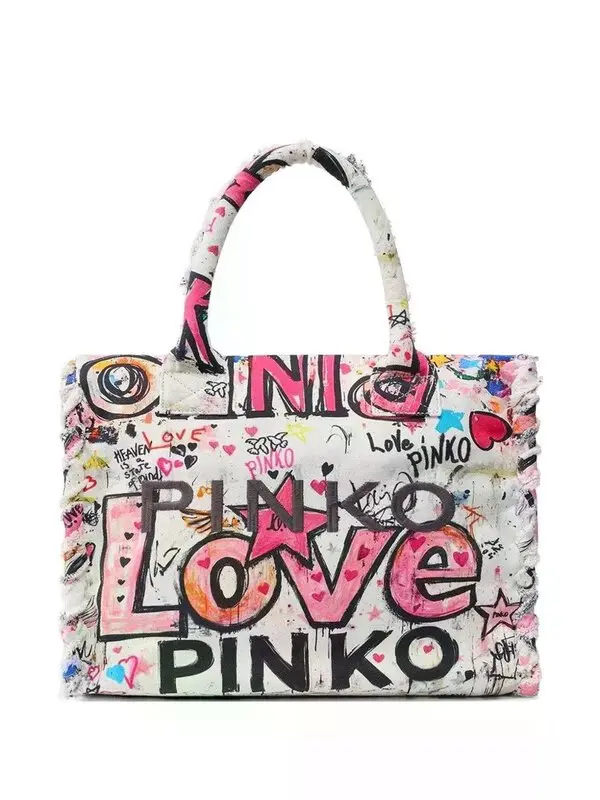 Pinko Printed Shoulder Bag - White