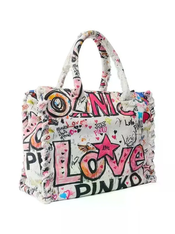 Pinko Printed Shoulder Bag - White