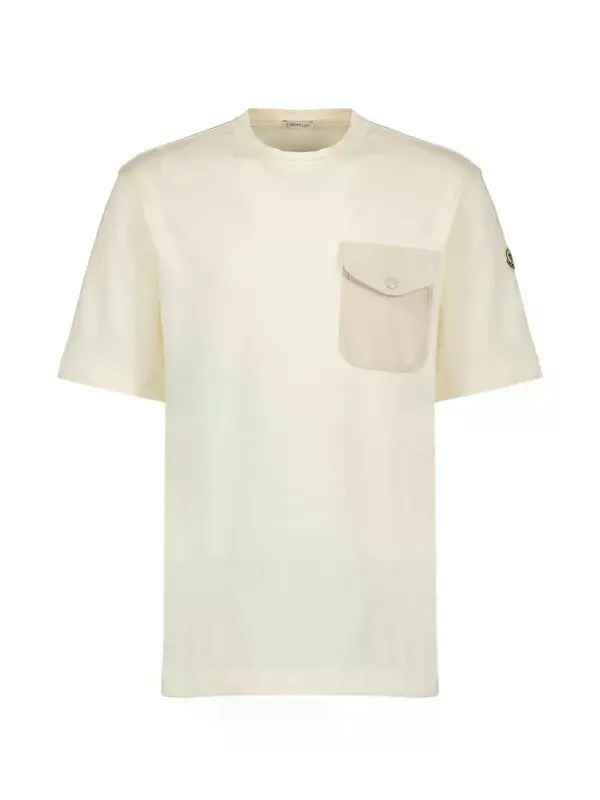 Moncler Pocket-detail Cotton T-shirt - Neutrals