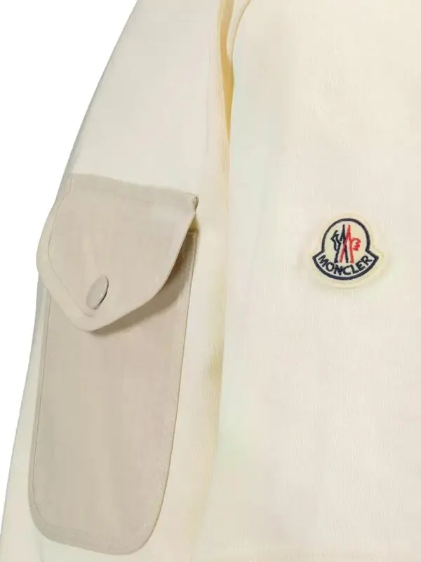 Moncler Pocket-detail Cotton T-shirt - Neutrals