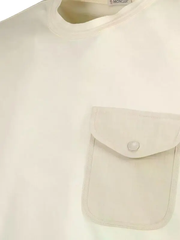Moncler Pocket-detail Cotton T-shirt - Neutrals