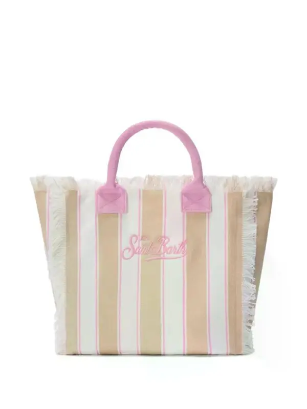 MC2 SAINT BARTH Striped Tote Bag With Fringed Trim