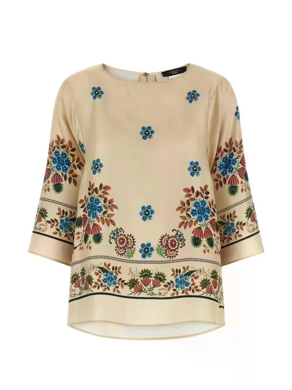 Max Mara Patterned Silk Blouse - Neutrals