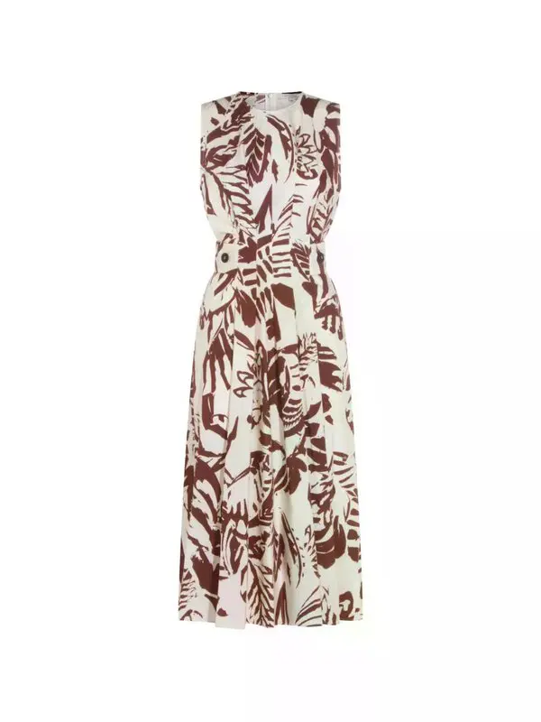 Antonelli Firenze Floral-print Midi Dress - Brown