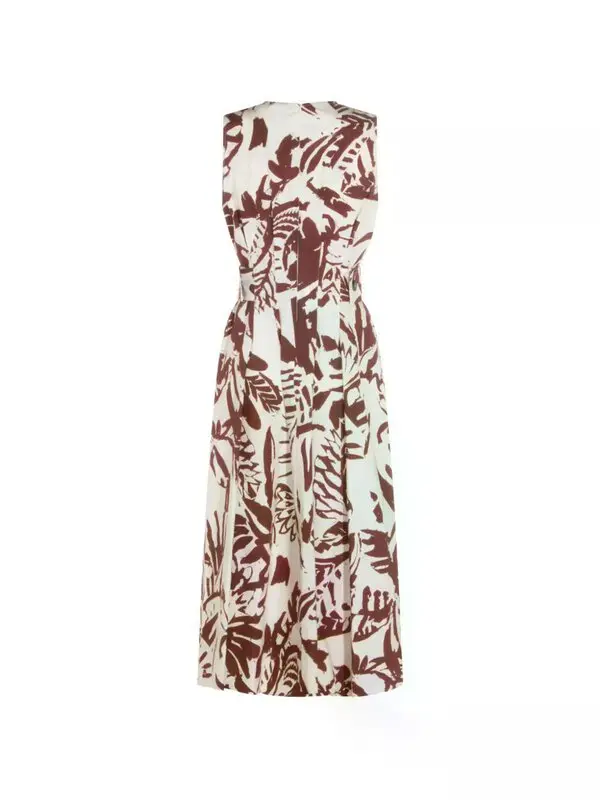 Antonelli Firenze Floral-print Midi Dress - Brown