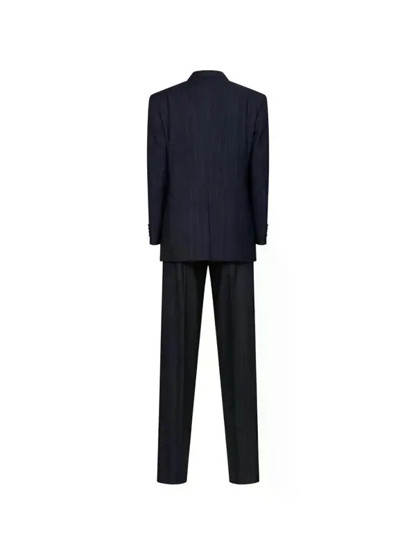 Tagliatore Pinstriped Double-breasted Suits - Blue