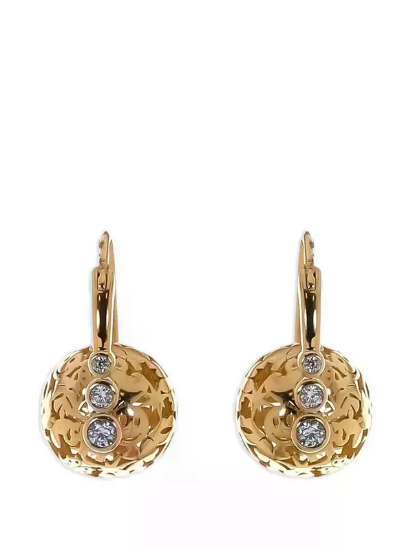 SYDNEY EVAN Three-bead Diamond Drop Earrings - Gold