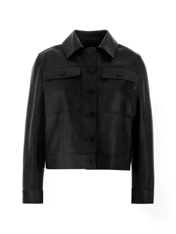 SALVATORE SANTORO Leather Buttoned Jacket - Black