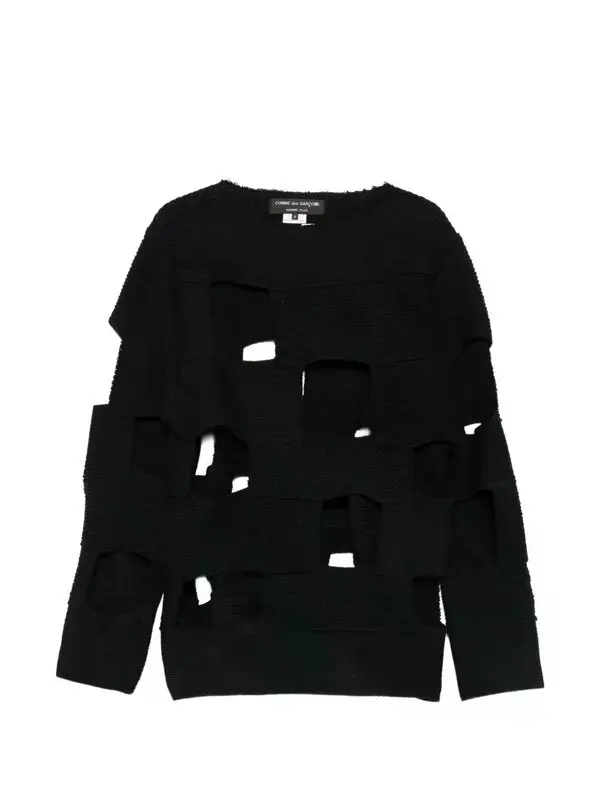 Comme Des Garçons Panelled Knitted Crewneck Pullover