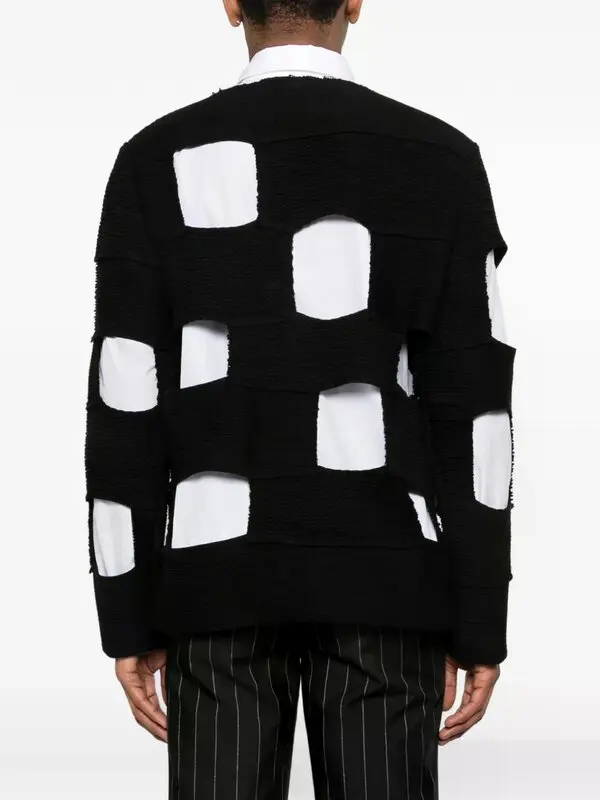 Comme Des Garçons Panelled Knitted Crewneck Pullover