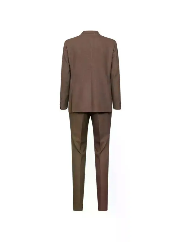 Tagliatore Logo-pin Single-breasted Suit - Brown