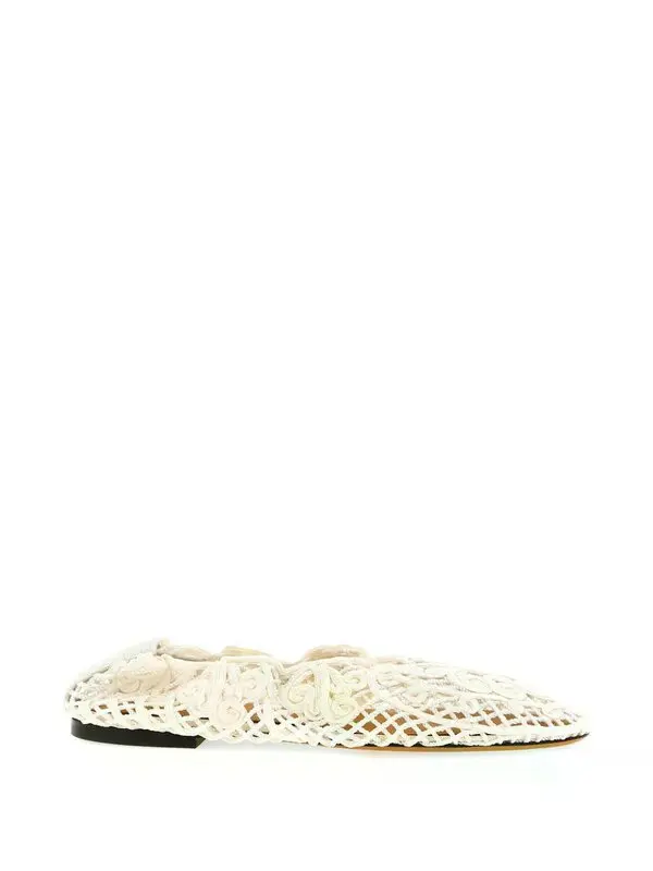 ODISSI Iris Crocheted Braided Ballet Flats - Neutrals