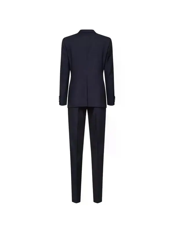 Tagliatore Double-breasted Jacquard Suit - Blue
