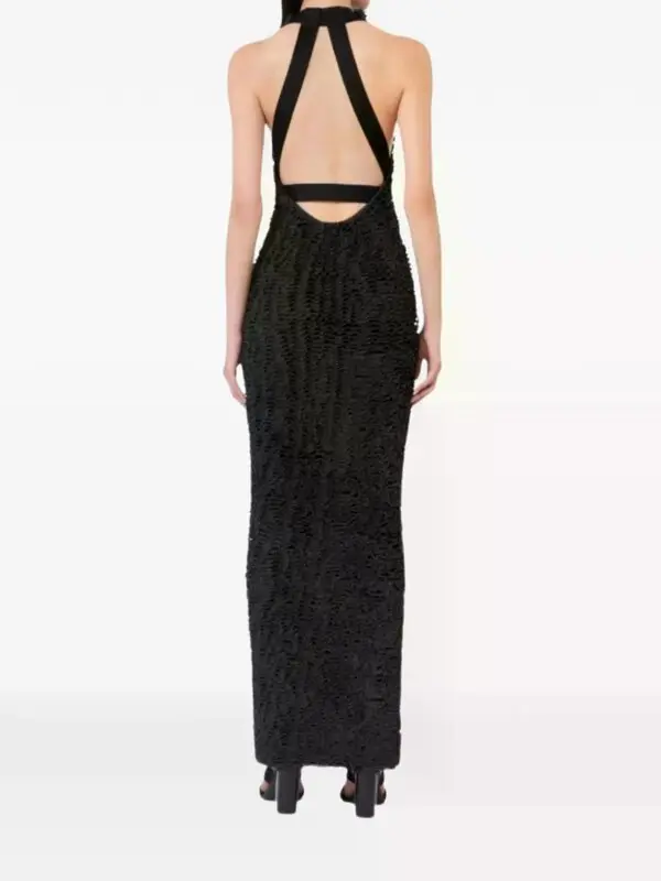Max Mara Ruffled Backless Dress