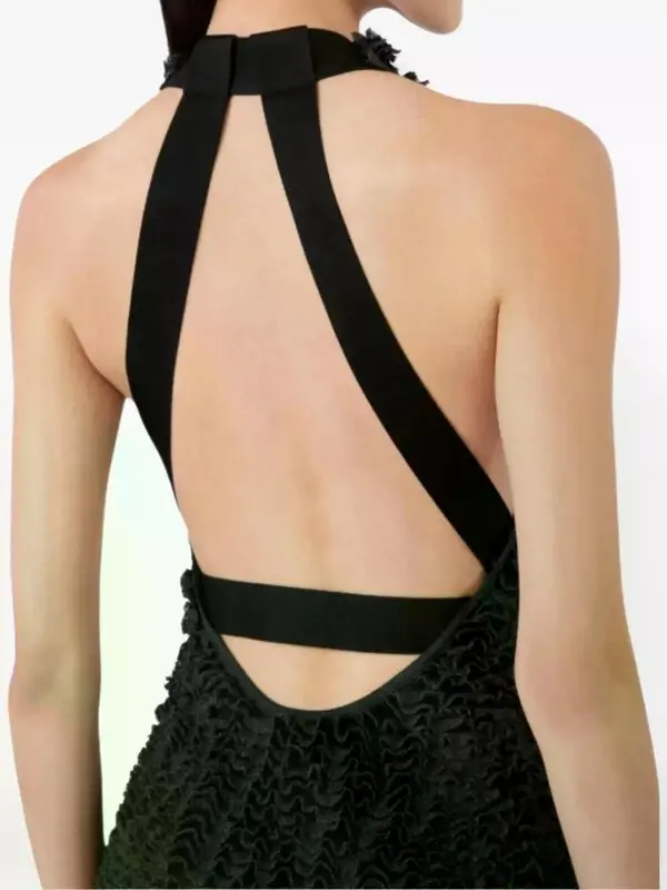 Max Mara Ruffled Backless Dress