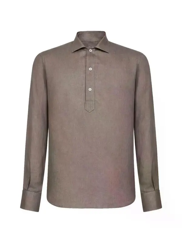 Tagliatore Three-button Polo Shirt - Brown