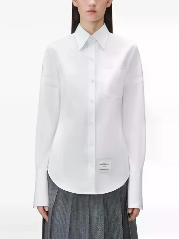 Thom Browne Button-down Shirt With Pocket - White