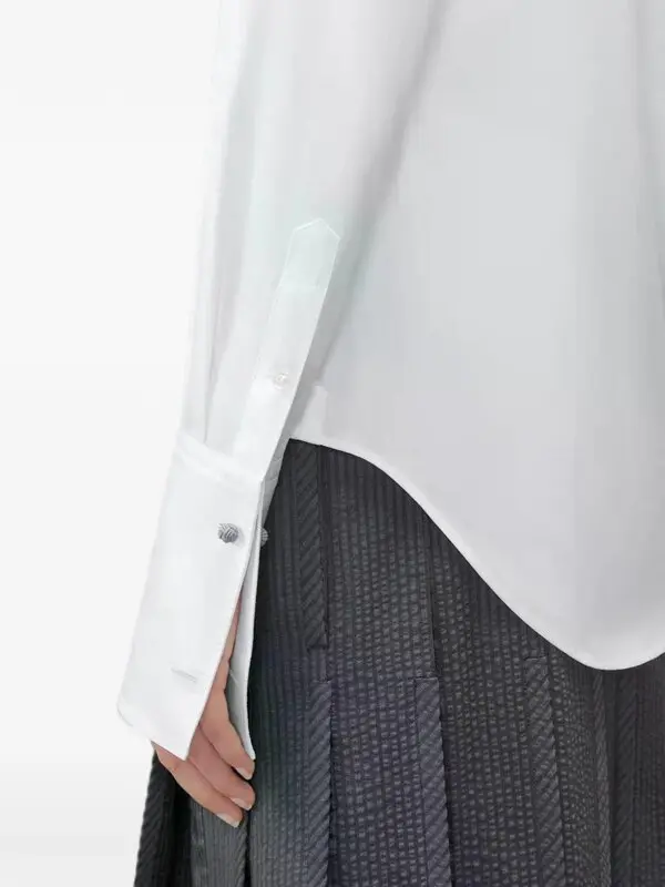 Thom Browne Button-down Shirt With Pocket - White