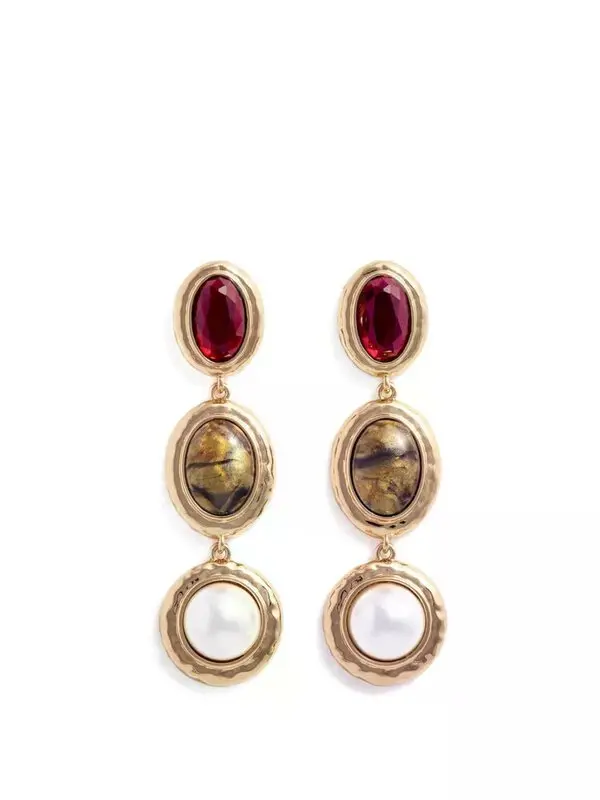 SELF-PORTRAIT Tiered Drop Earrings - Gold