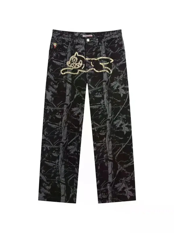ICECREAM Running Dog Double Scoop Denim Trousers - Black