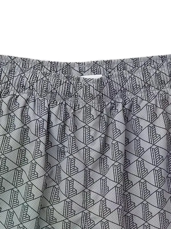 Lacoste Geometric-print Swim Shorts - Grey