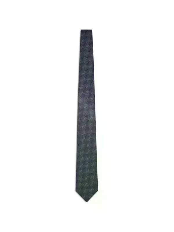 Giorgio Armani Patterned Silk Neck Tie - Blue