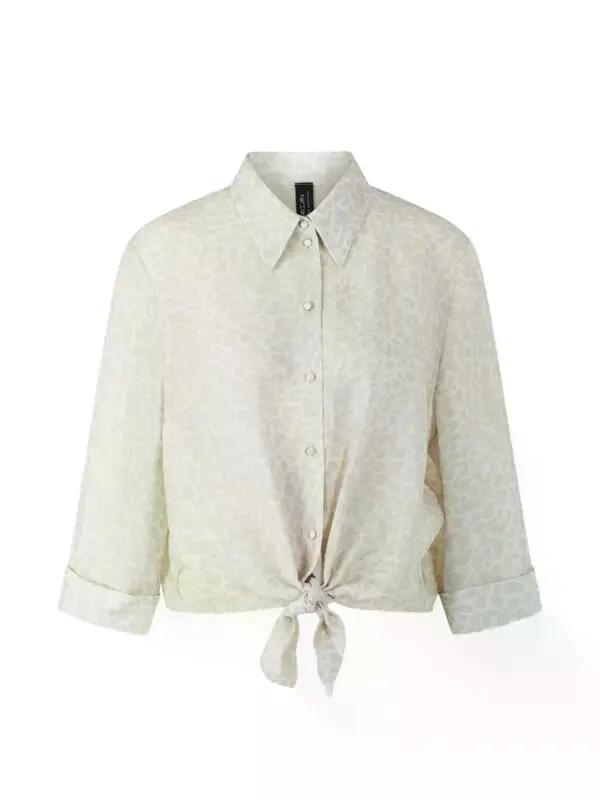 MARCCAIN Knot Animal Print Blouse - Neutrals