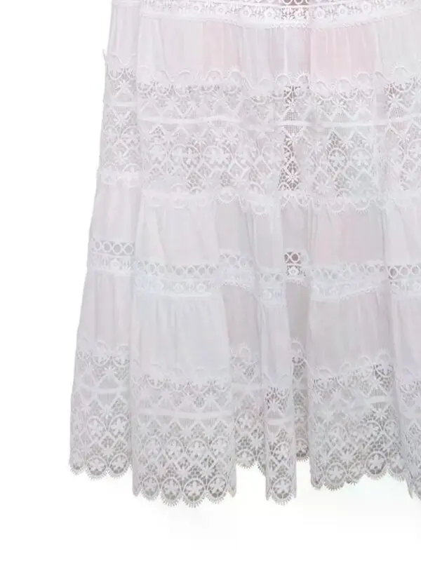 Charo Ruiz Ibiza Lace Tiered Skirt - White