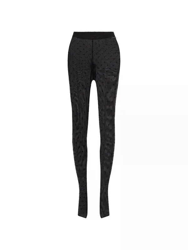 MARINE SERRE Second Skin Plumetis Tights - Black