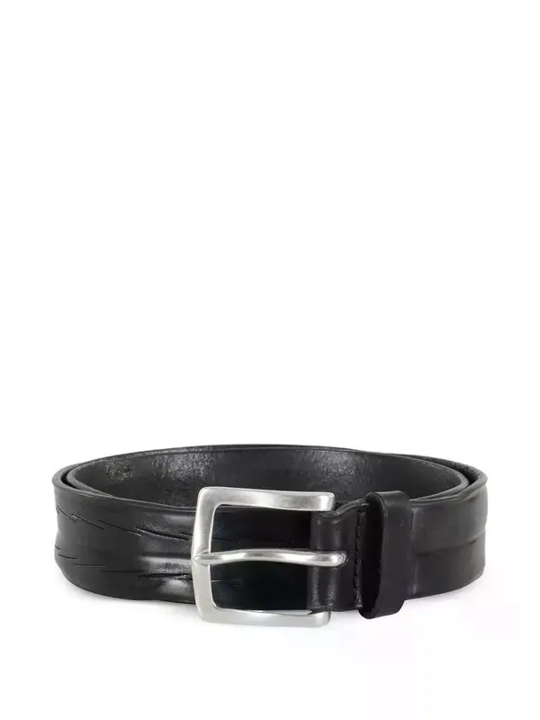 ORTIGNI Textured Leather Belt - Black