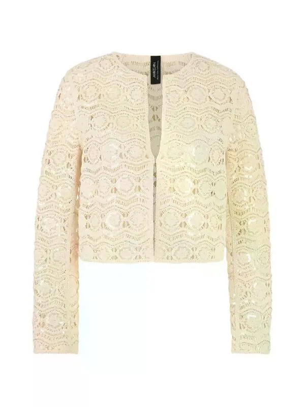 MARCCAIN Openwork Sequin Jacket - Neutrals