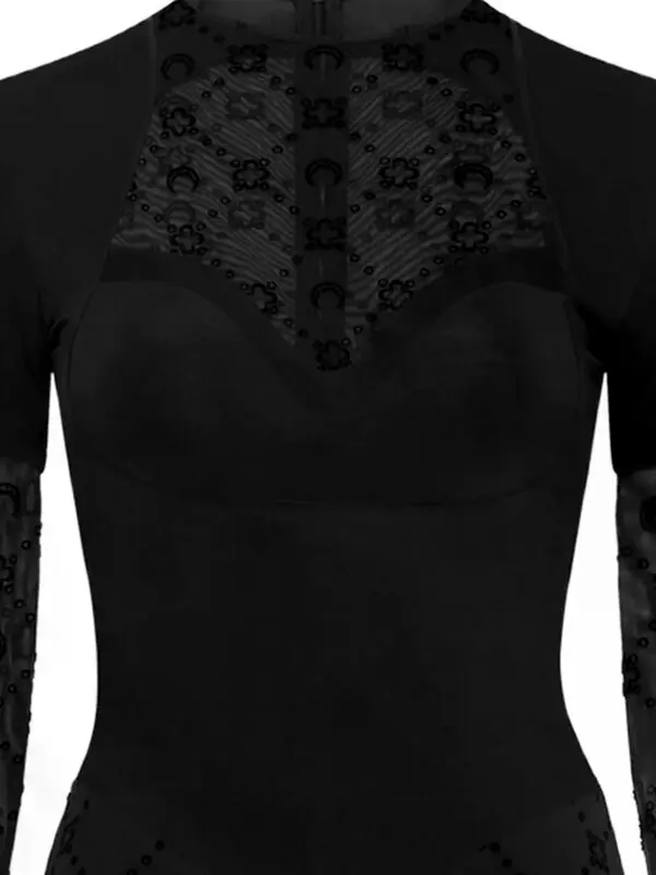 MARINE SERRE Layered Mesh Flock Dress