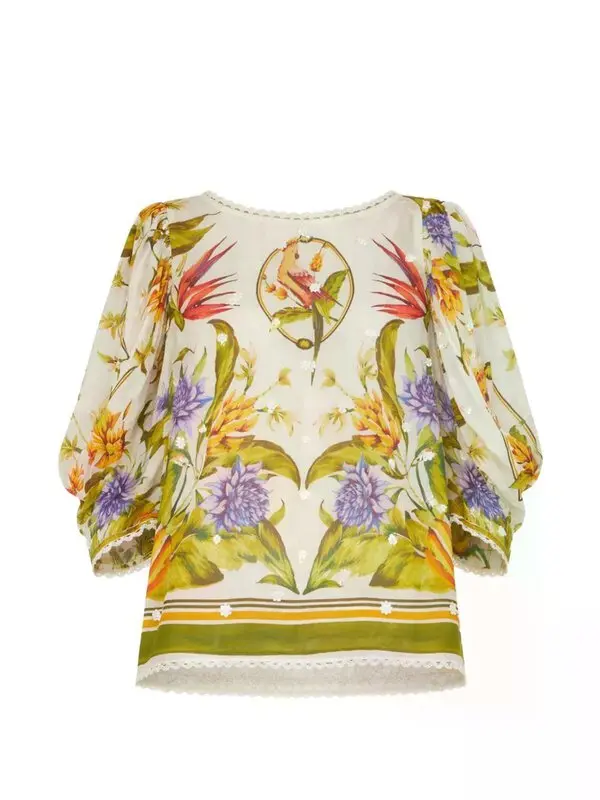 Farm Rio Tropical-print Blouse