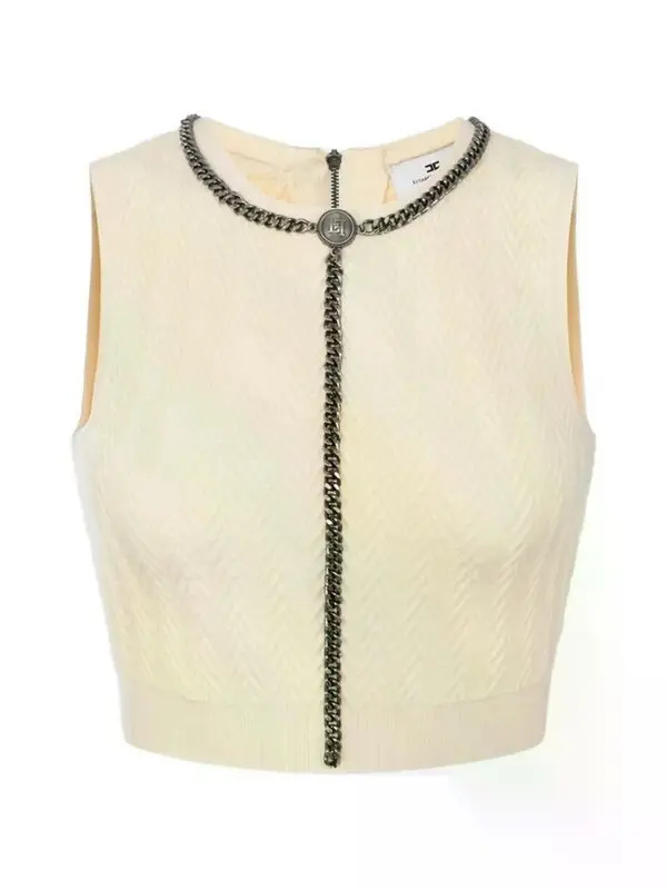 Elisabetta Franchi Chain-trim Top - Neutrals