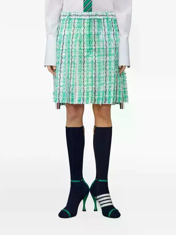 Thom Browne Striped Pleated Skirt - Green
