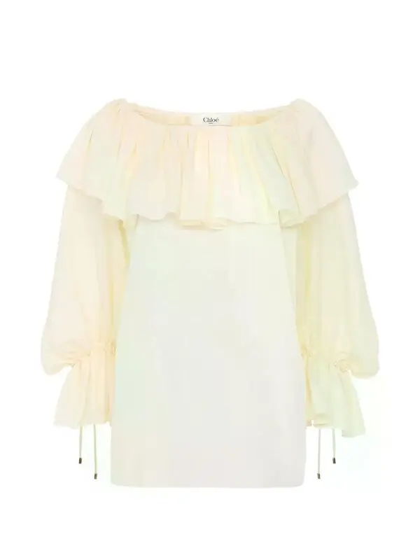 Chloé Ruffled Long-sleeve Blouse - Neutrals