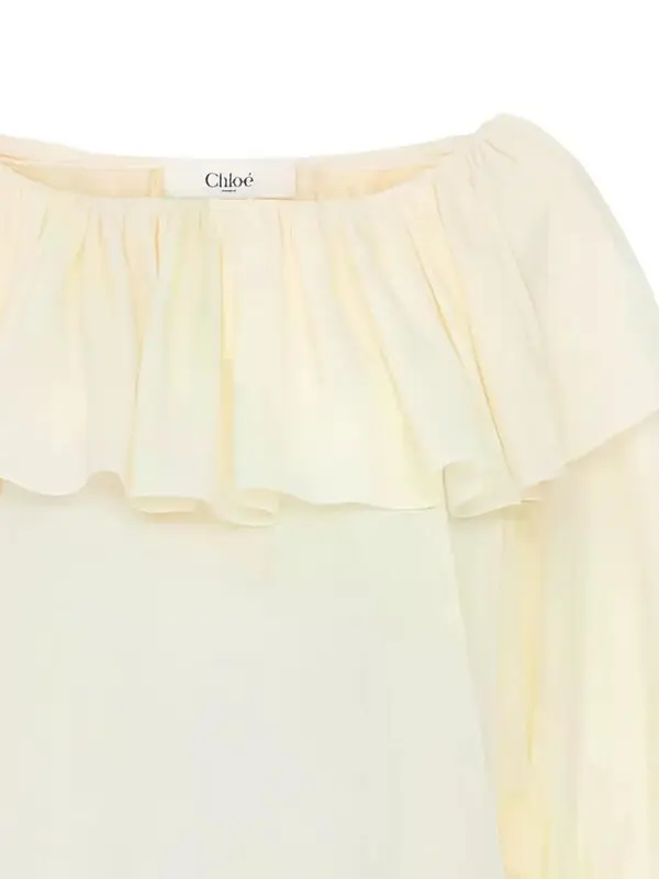 Chloé Ruffled Long-sleeve Blouse - Neutrals