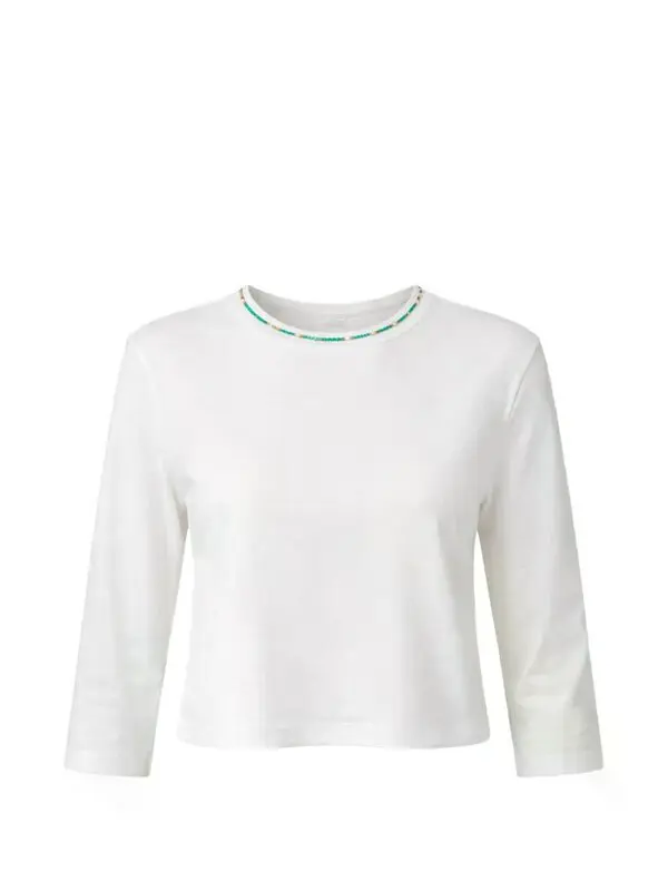 REFORMATION Lewis Beaded-neck T-shirt
