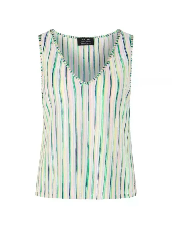 MARCCAIN Striped V-neck Top - Neutrals