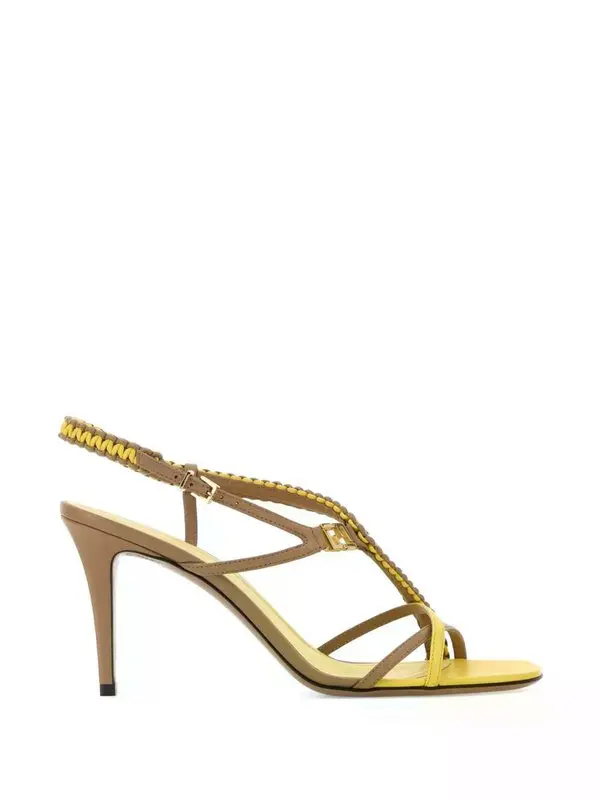 Fendi Ffold Two-tone Leather Sandals - Neutrals